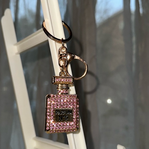 Accessories | Parfum No 5 Gold And Pink Bedazzled Perfume Bottle ...